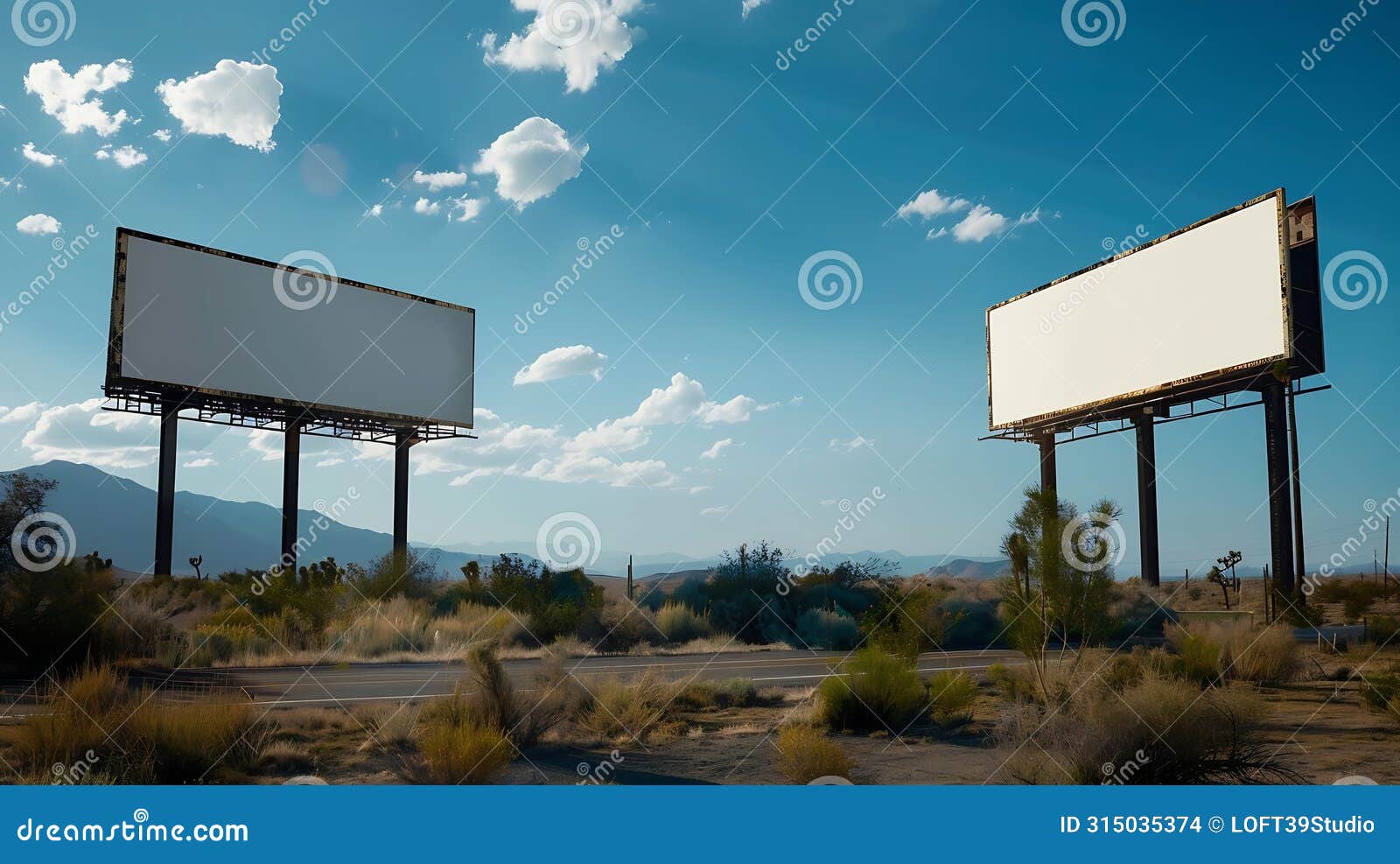 Generative AI Big Billboard Double Two Billboards Side by Side Business ...