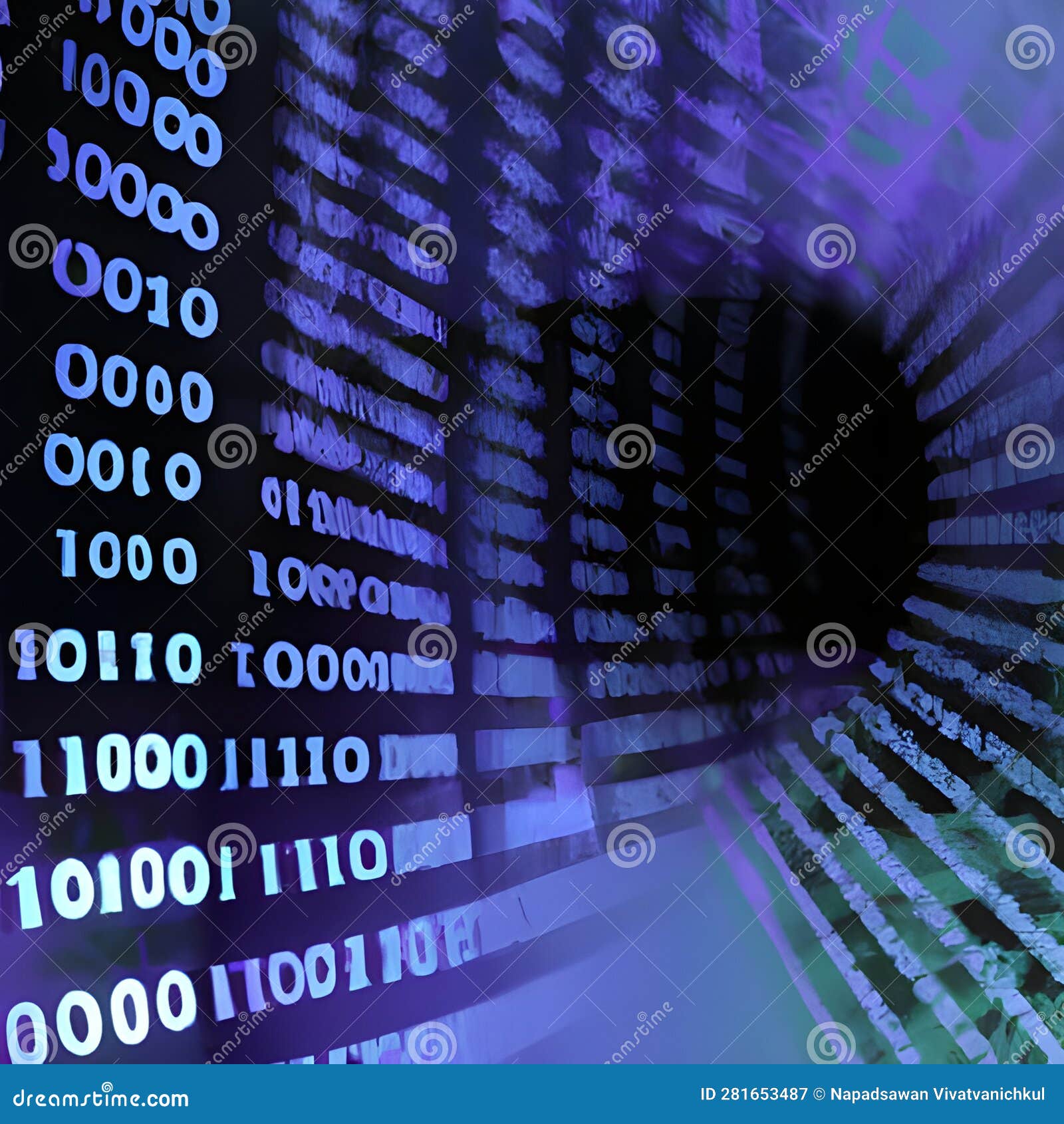 Binary Sci-fi Digital Code Background. Generative AI. Stock ...