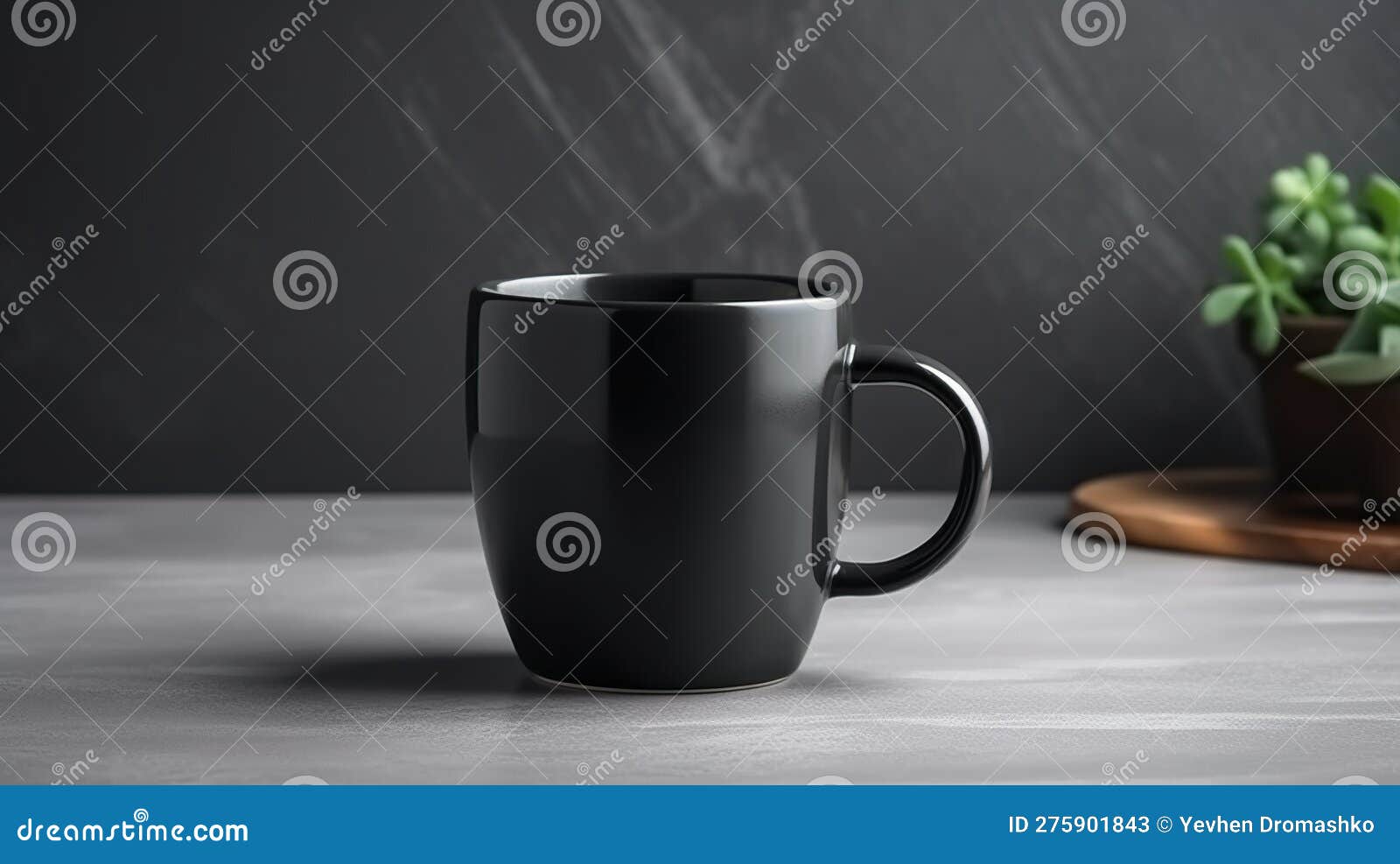 Generative AI, Black Ceramic Cup Set-up in at Home Interior, Mug Mock ...