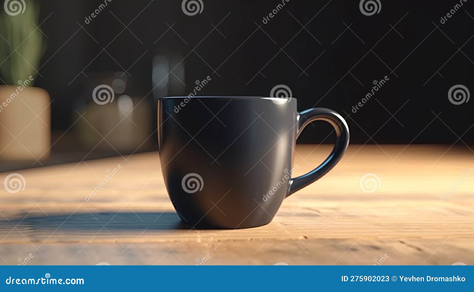 Generative AI, Black Ceramic Cup Set-up in at Home Interior, Mug Mock ...