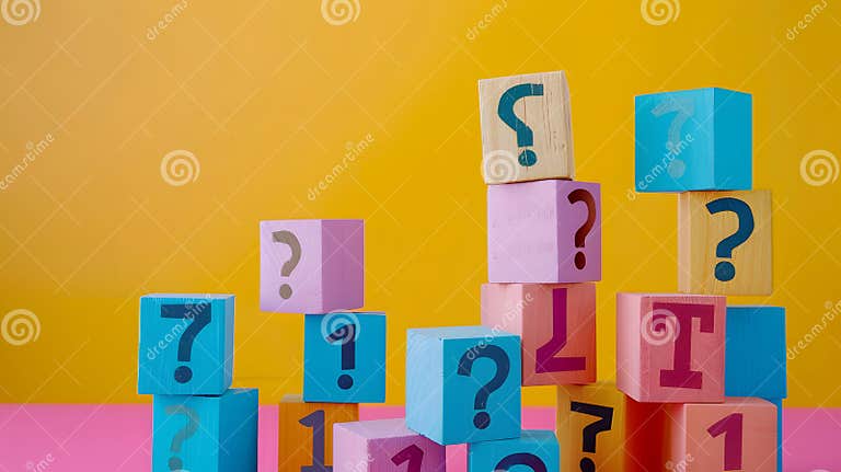 Generative Ai Blocks With Question Marks And Copy Space Questions And Problem Solving Frequently