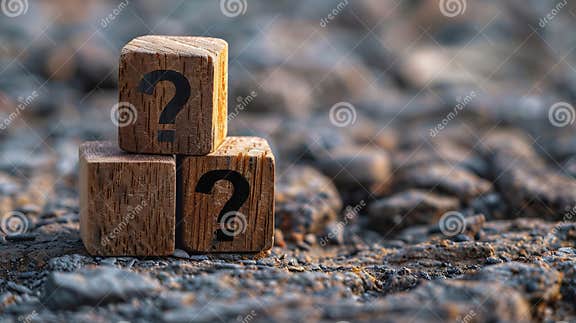 Generative AI Blocks with Question Marks and Copy Space Questions and Problem Solving Frequently ...