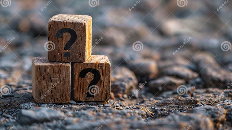 Generative AI Blocks with Question Marks and Copy Space Questions and Problem Solving Frequently ...