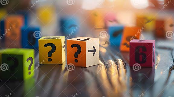 Generative AI Blocks with Question Marks and Copy Space Questions and ... Generative AI Blocks with Question Marks and Copy Space Questions and ...