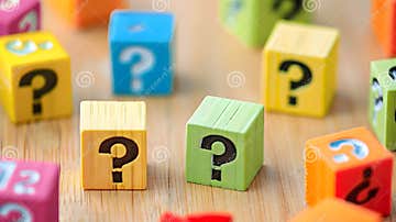 Generative AI Blocks with Question Marks and Copy Space Questions and Problem Solving Frequently ...
