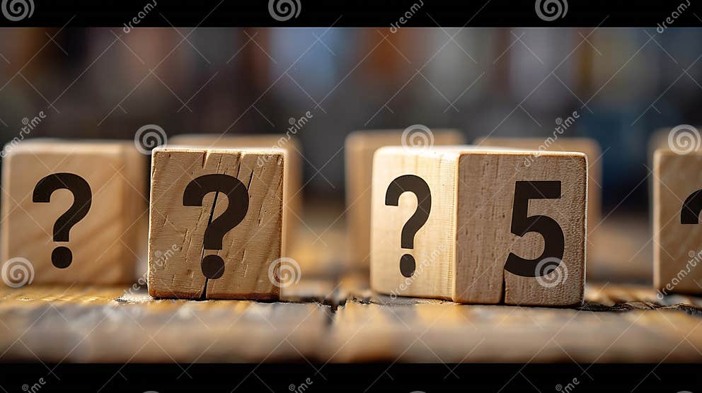 Generative AI Blocks with Question Marks and Copy Space Questions and Problem Solving Frequently ...