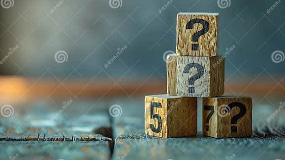 Generative AI Blocks with Question Marks and Copy Space Questions and Problem Solving Frequently ...