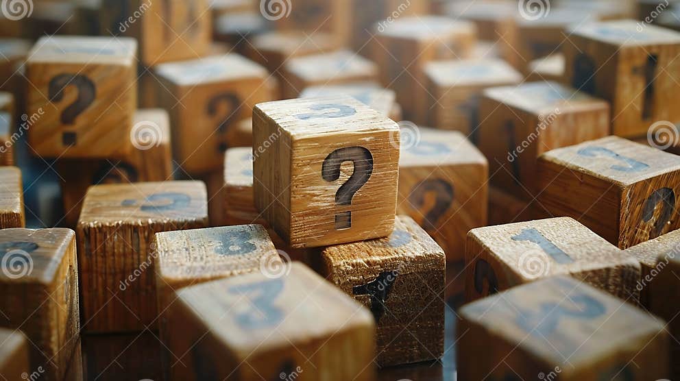 Generative Ai Blocks With Question Marks And Copy Space Questions And Problem Solving Frequently