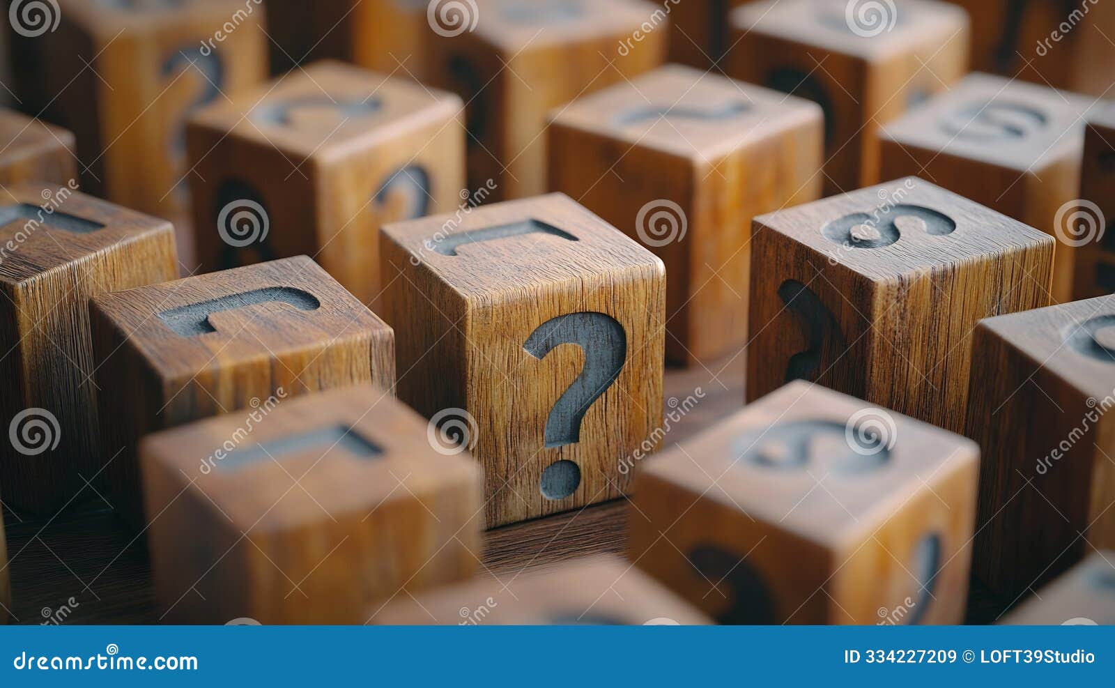 Generative AI Blocks with Question Marks and Copy Space Questions and Problem Solving Frequently ...