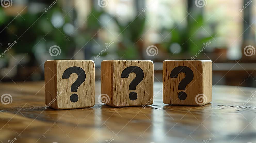 Generative AI Blocks with Question Marks and Copy Space Questions and Problem Solving Frequently ...