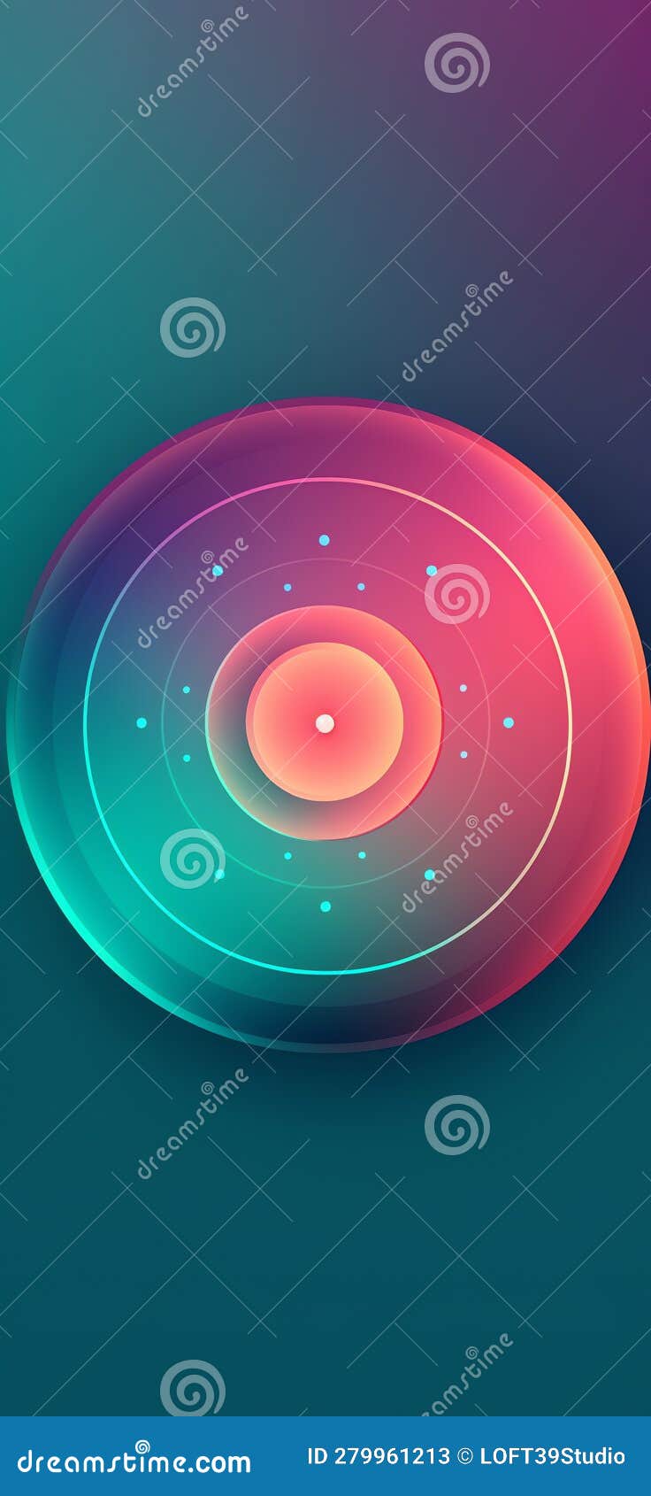 Generative AI Blue Circle Abstract Shape- Stock Illustration ...