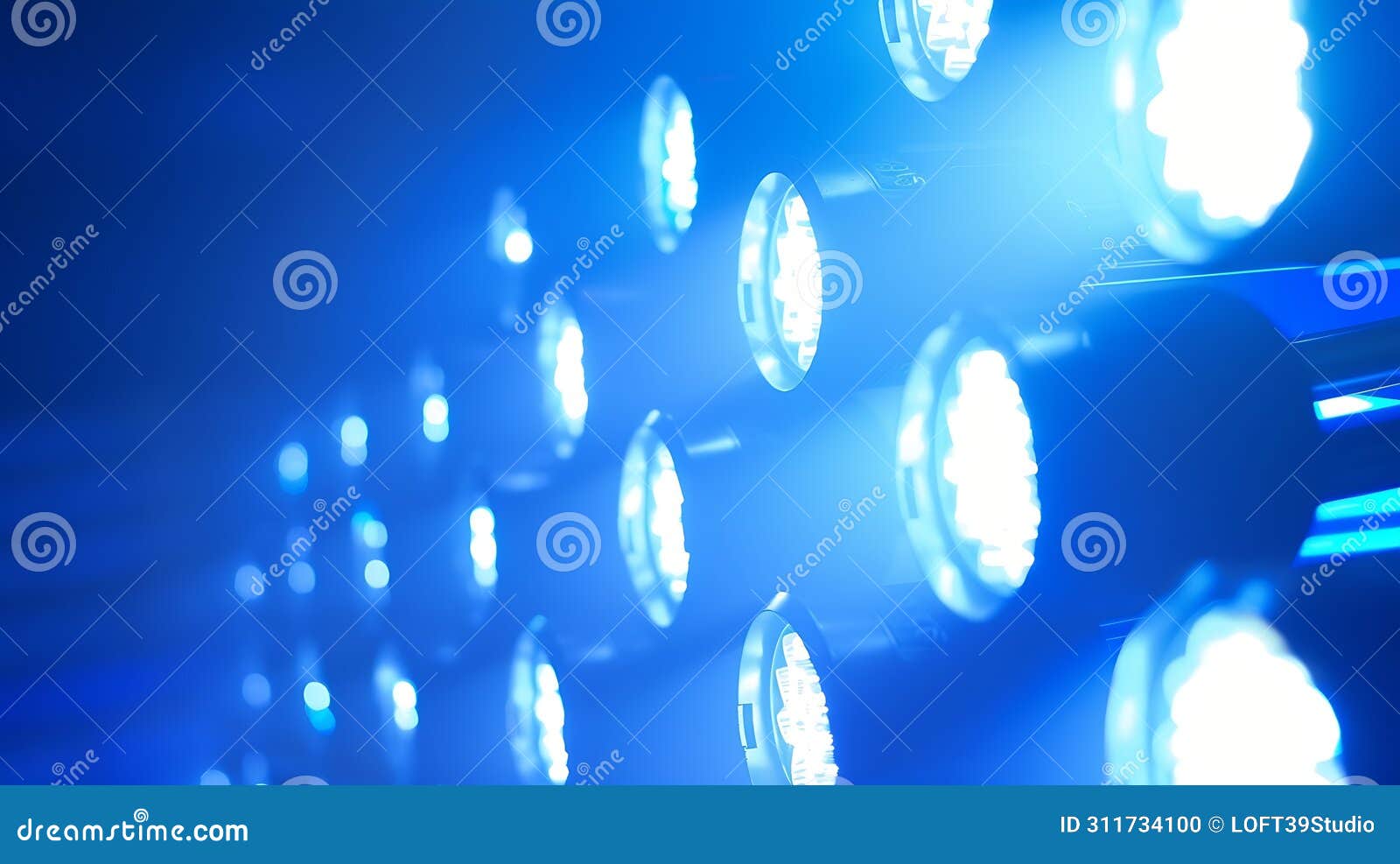 Generative AI Blue Lights Background Business Concept. Stock Photo ...