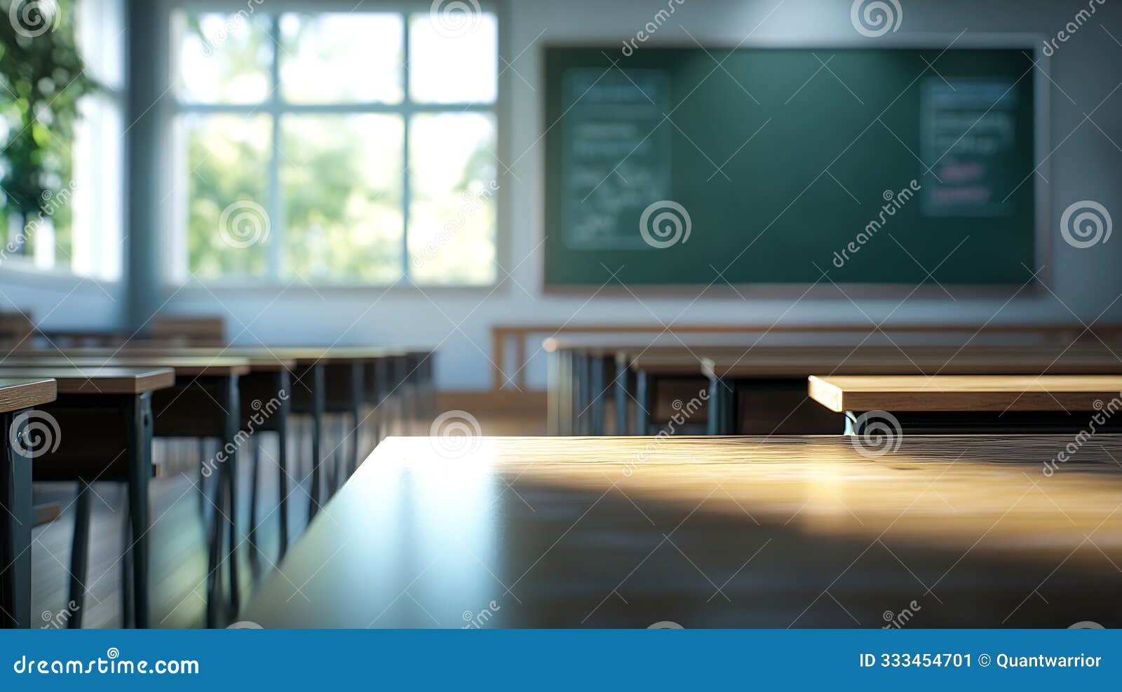 Generative AI Blurred Background of Half Empty Classroom Business ...