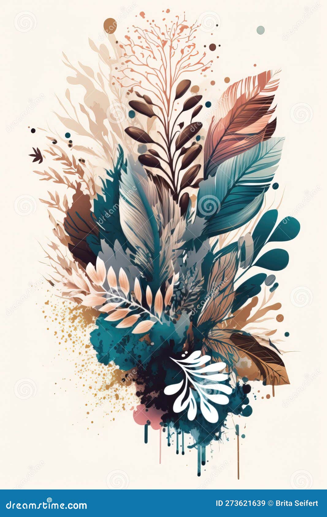 Generative AI. Boho Art Design On Blank White Background, Simple ...