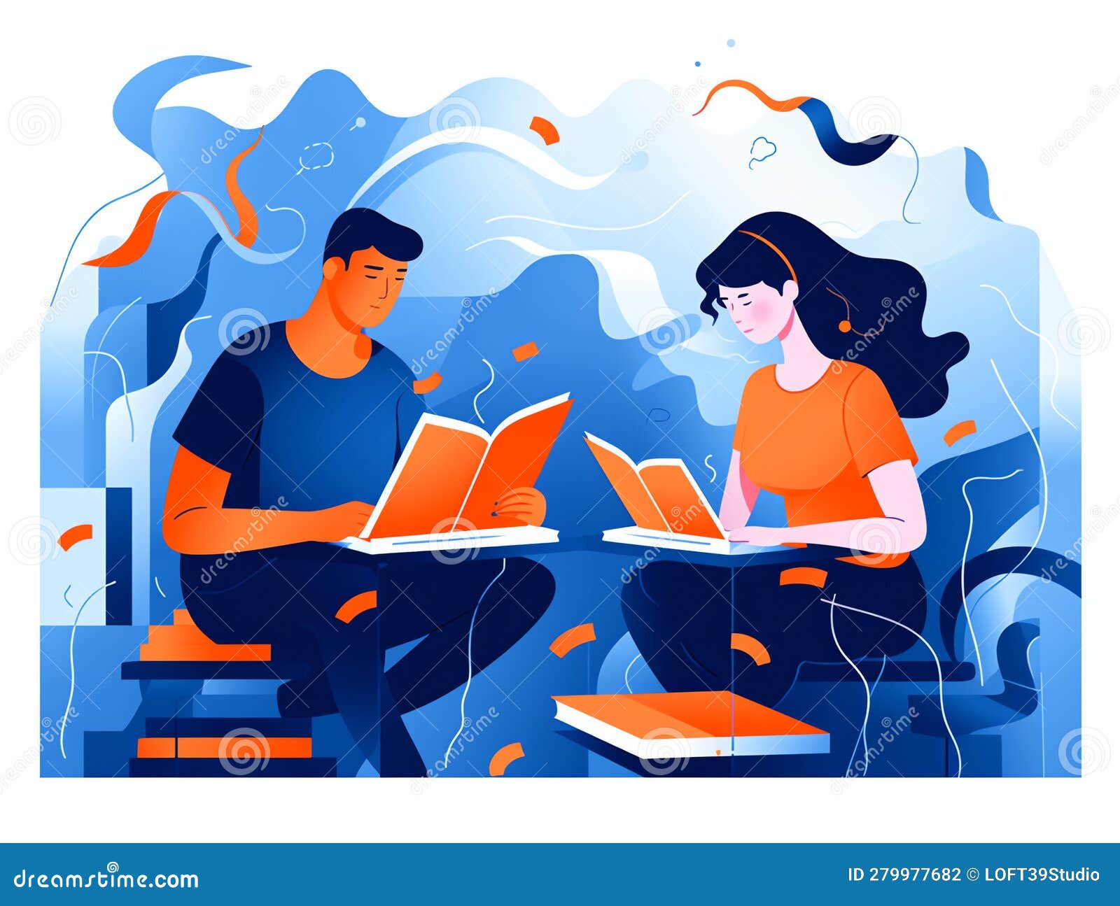 Generative AI Books Digitization Concept- Stock Illustration ...