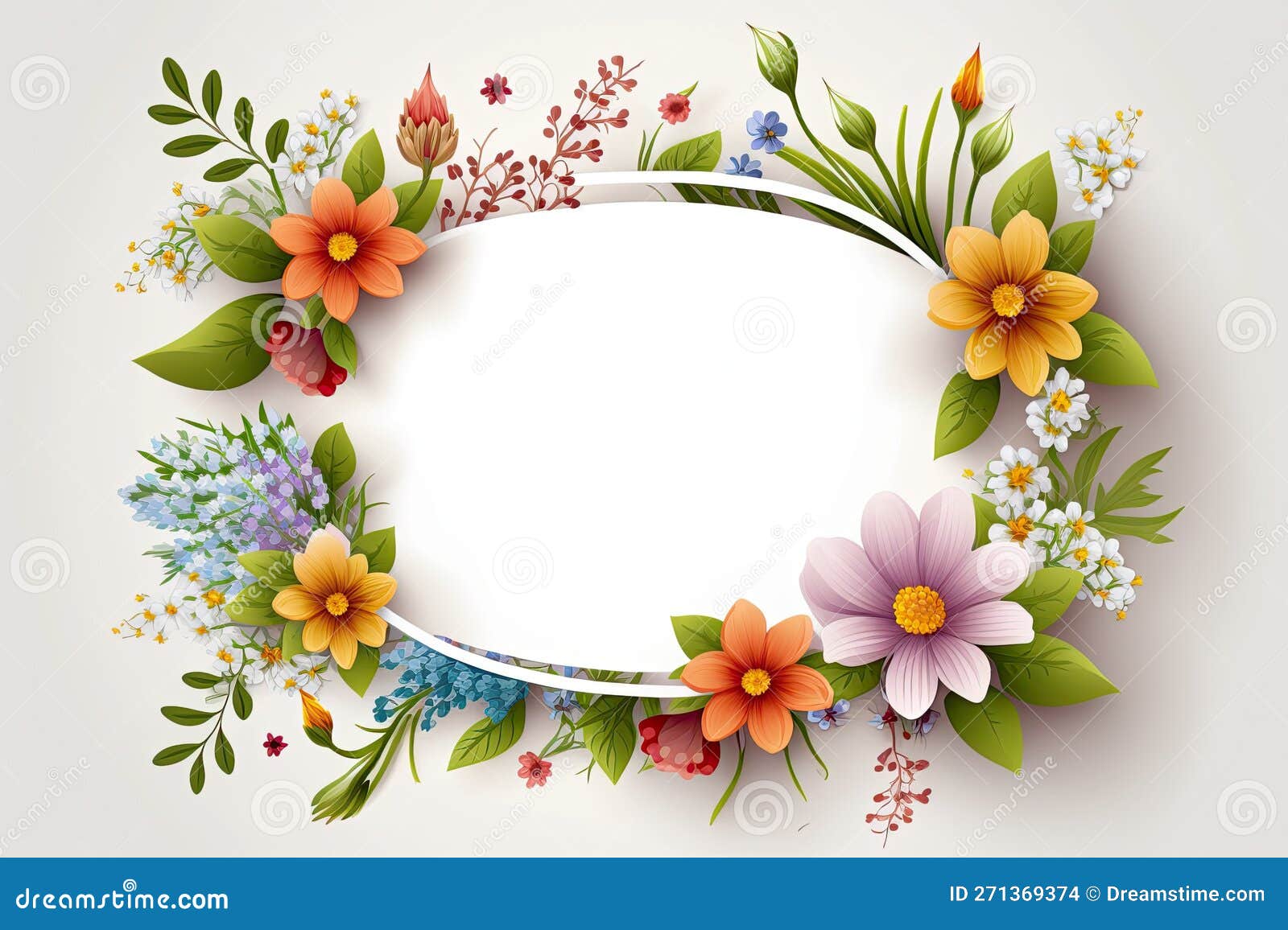 Generative AI Border Frame with Floral Pattern Stock Illustration ...