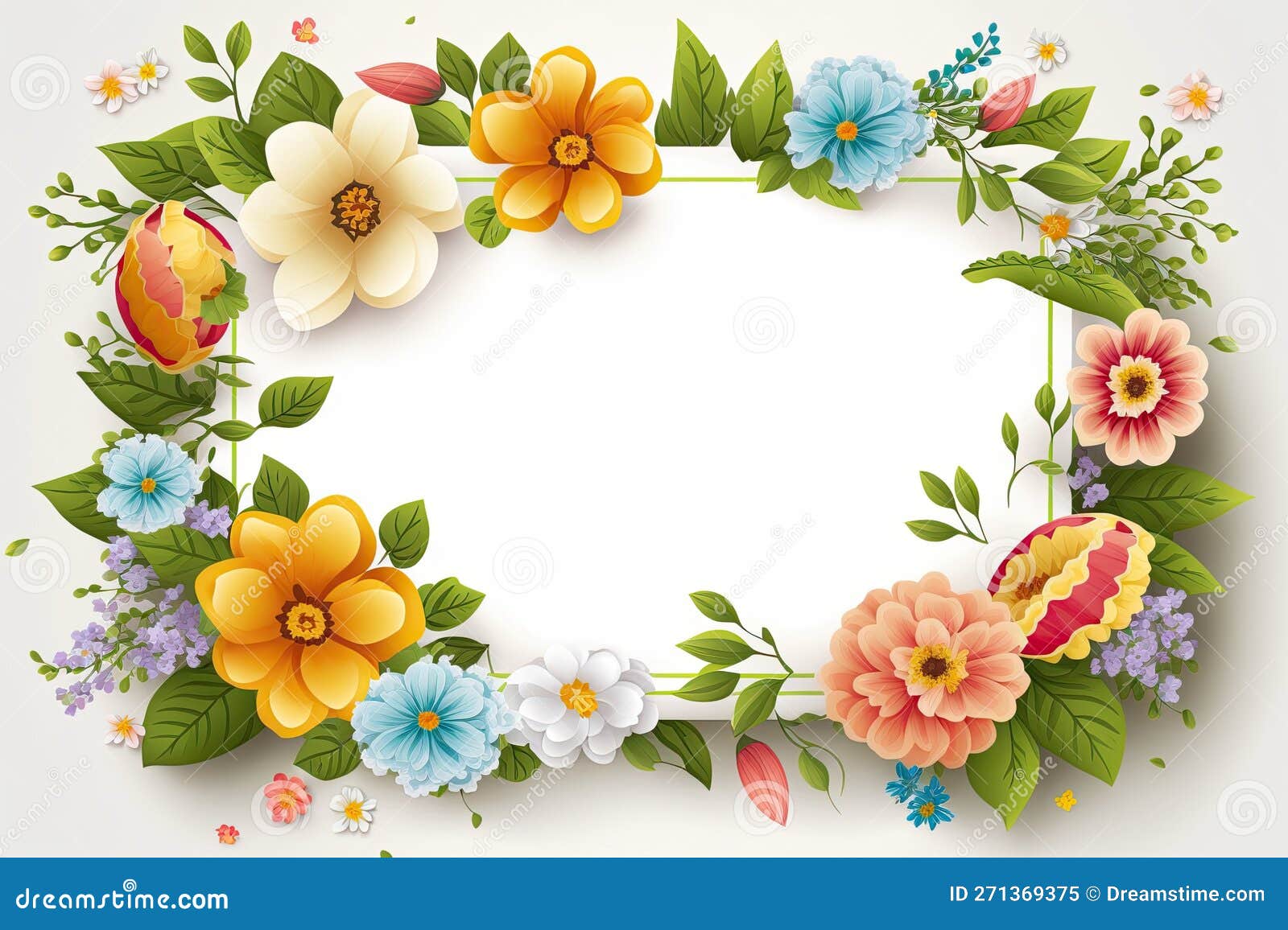 Generative AI Border Frame with Floral Pattern Stock Illustration ...