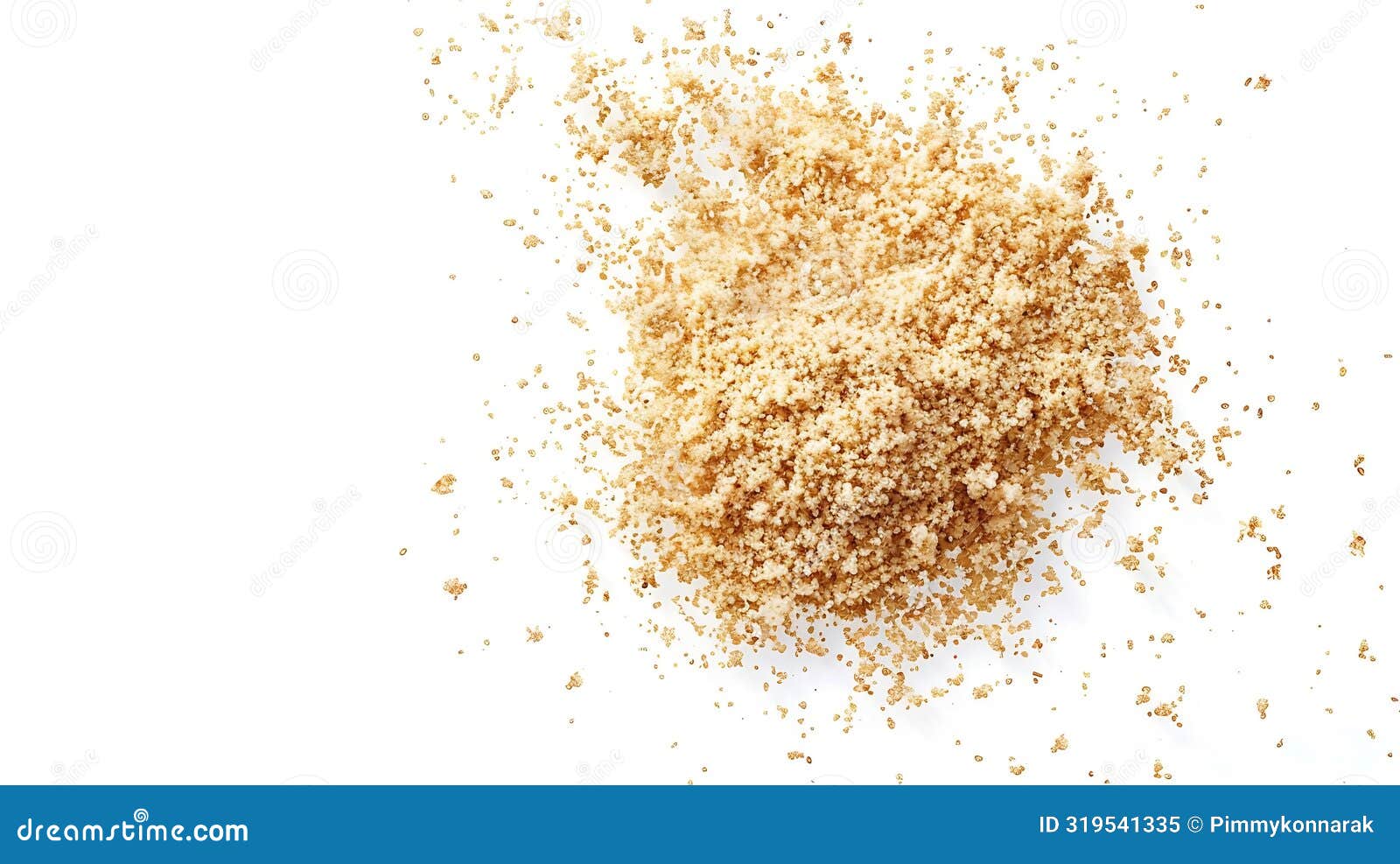 Generative AI Bread Crumbs Isolated on White Background Splash of ...