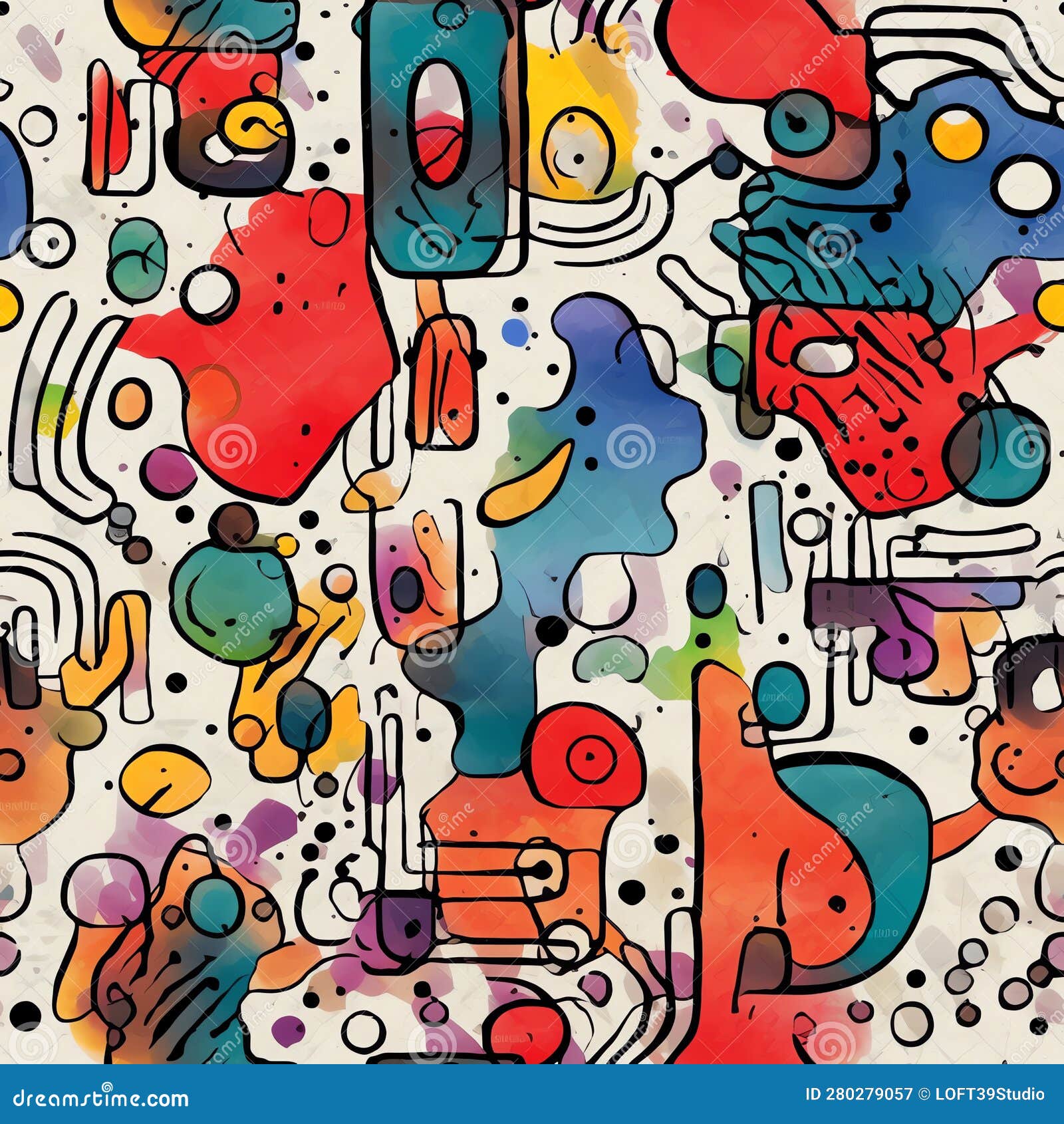 Generative AI Bright Seamless Pattern- Stock Illustration ...