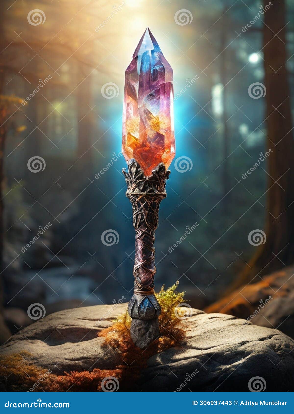 Generative Ai, the Bright Sparkling Diamond Scepter Stands in the ...