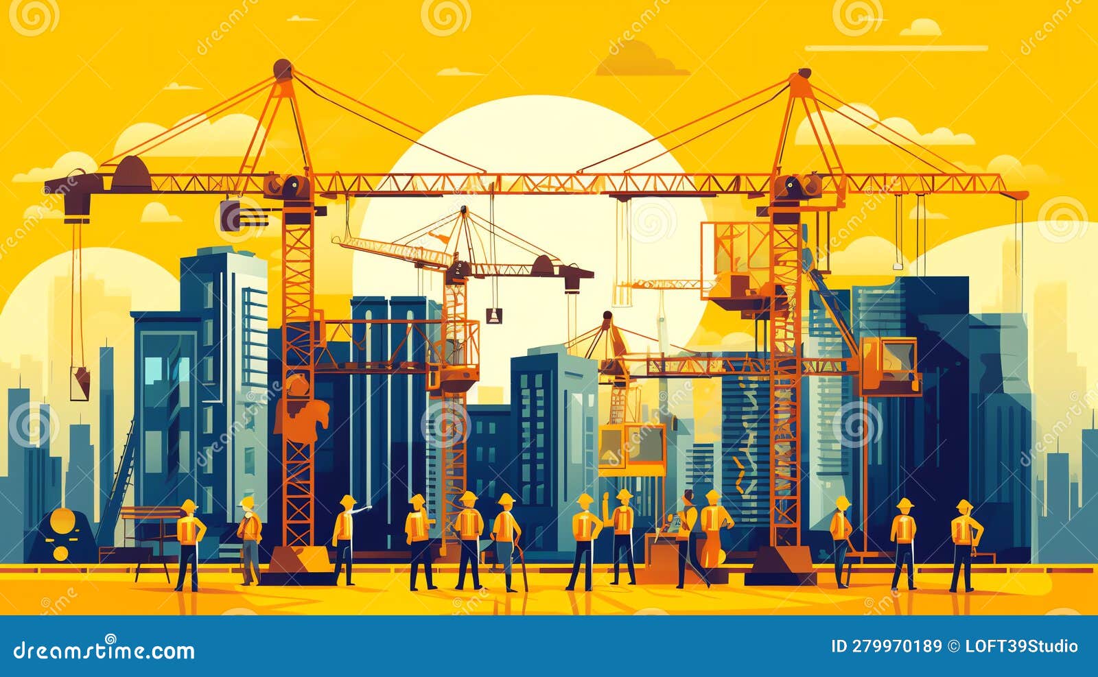 Generative AI Building and Engineering Concept- Stock Illustration ...