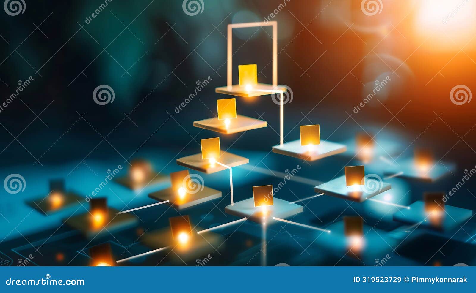 Generative AI Business Hierarchy Company Structure Concept Business Process Plan And Workflow ...