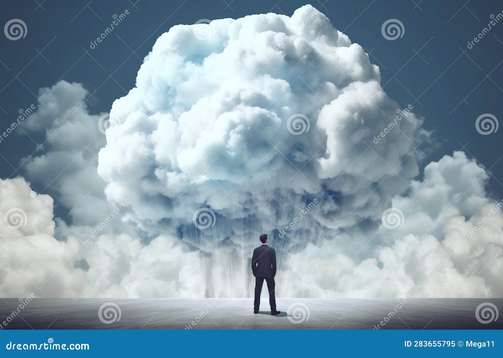 Generative AI: Businessman with Cloud Thinking Concept Stock ...