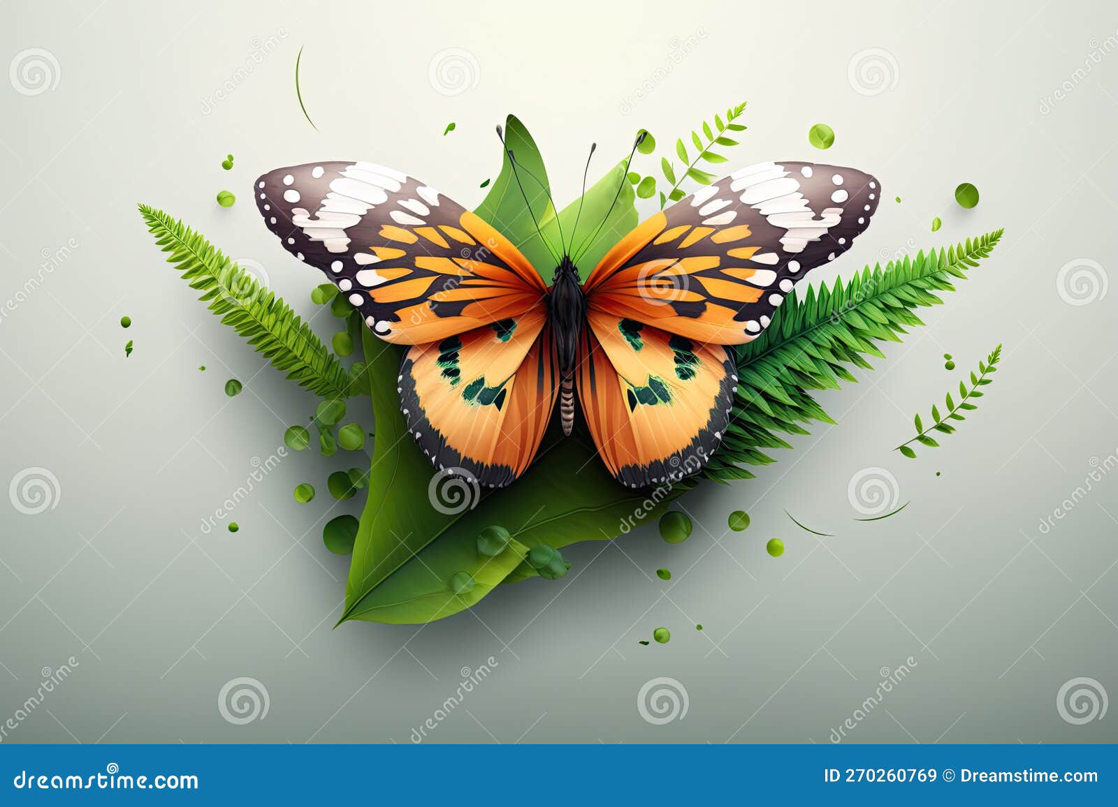 Butterfly on a Flower . Multi Colored Butterfly Stock Illustration ...
