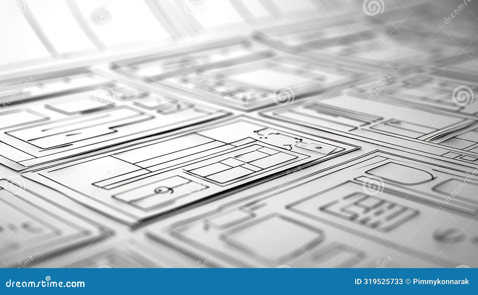 Generative AI BW Website Design Wireframe Examples of Web and Mobile ...