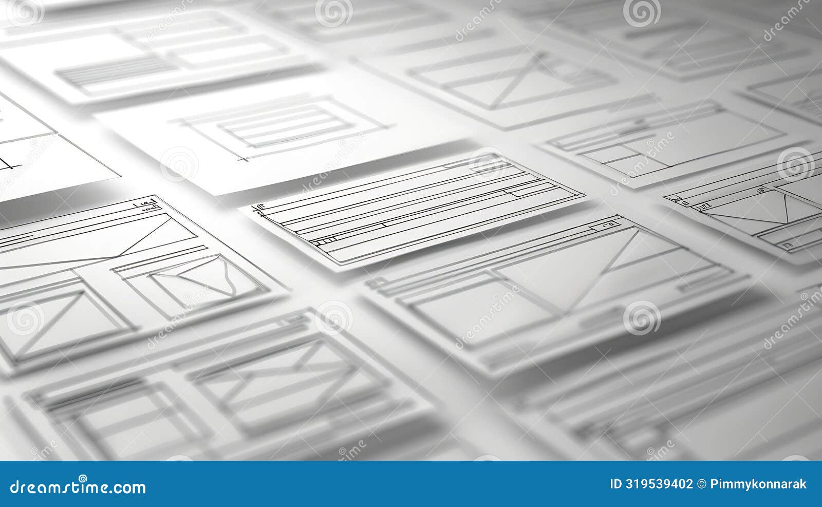 Generative AI BW Website Design Wireframe Examples of Web and Mobile ...