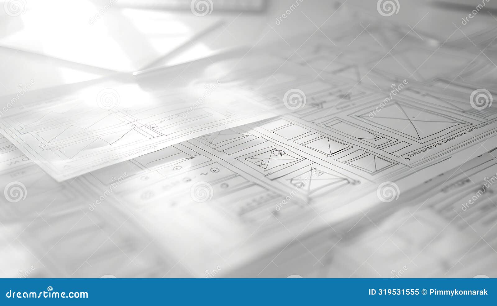 Generative AI BW Website Design Wireframe Examples of Web and Mobile ...