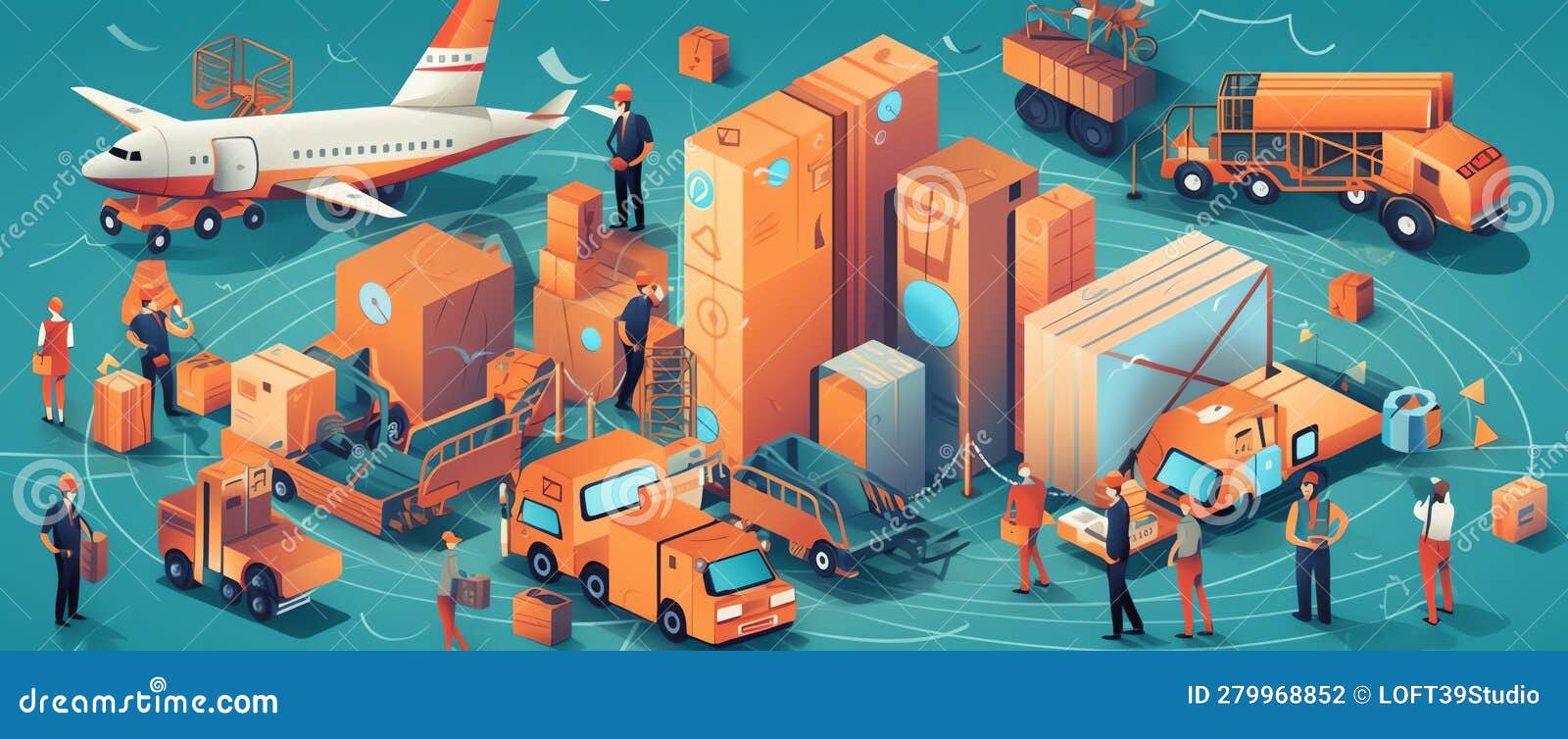 Cargo, Export, Importer Outline Icon. Line Art Vector Stock ...