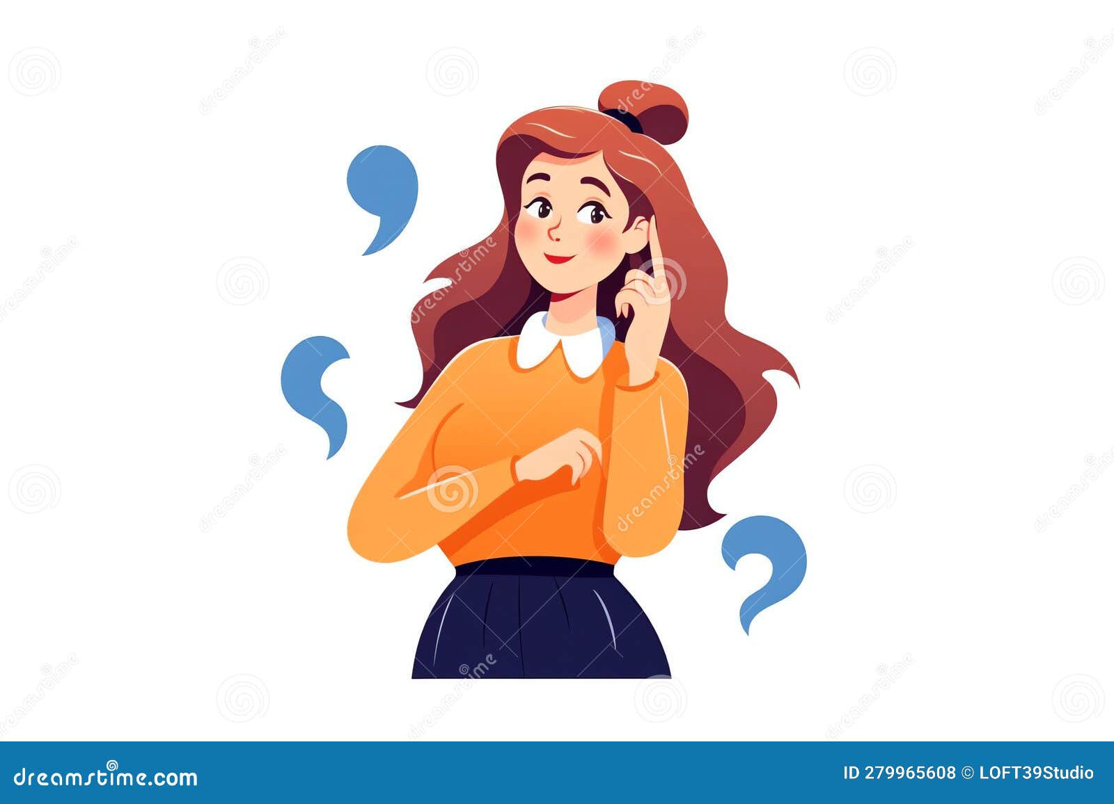 Generative AI Character Holding Huge Question- Stock Illustration ...