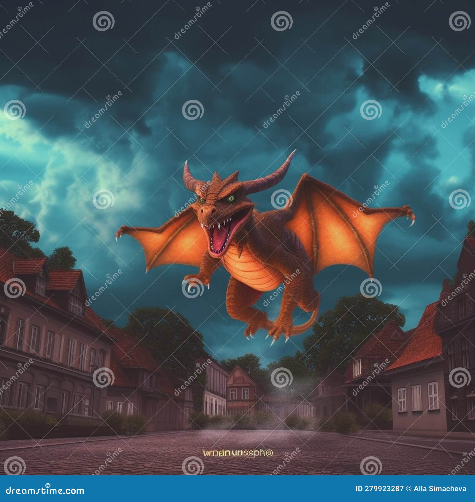 Generative Ai. Charizard Pokemon Illustration Royalty-Free Cartoon ...