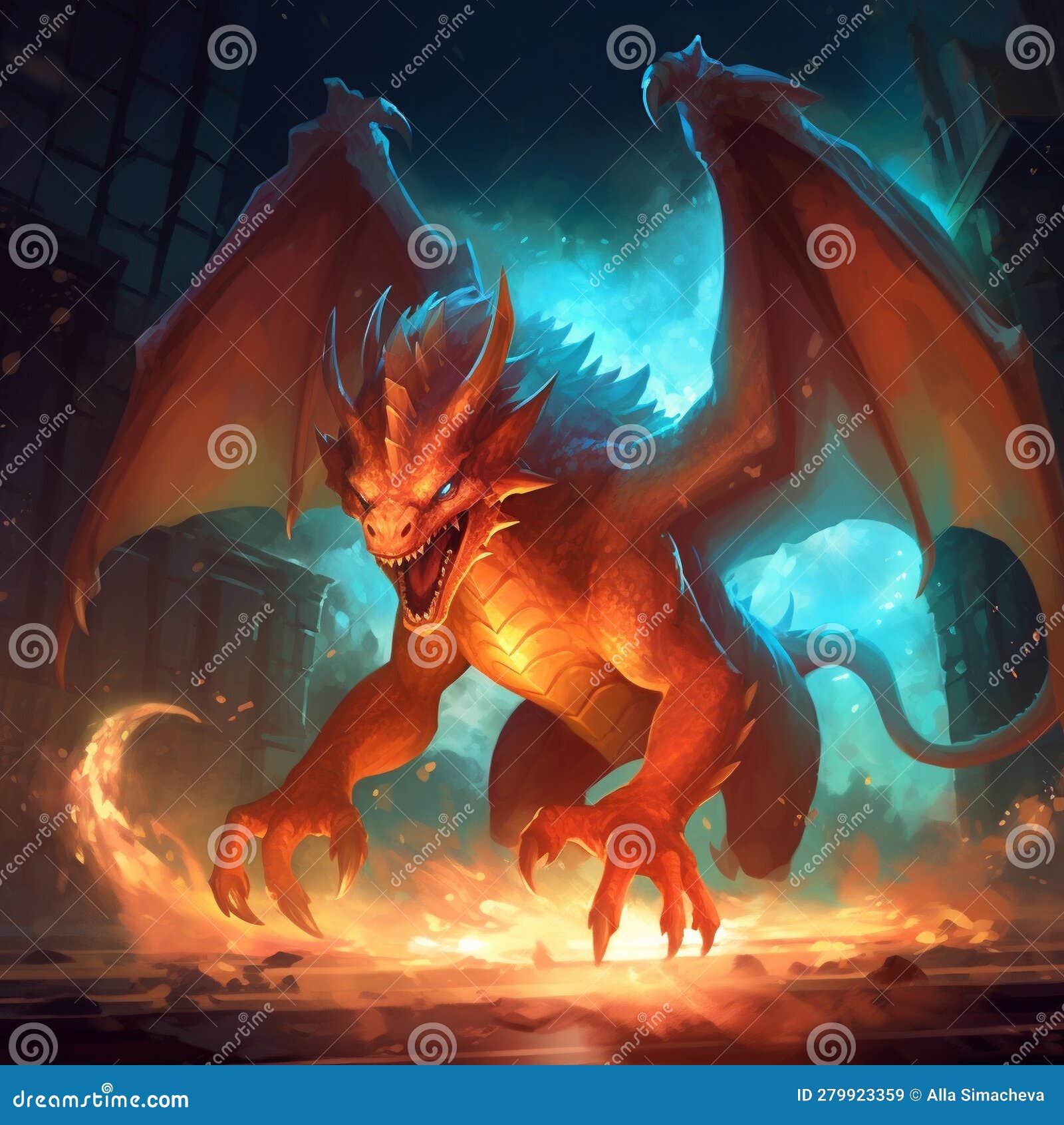 Generative Ai. Charizard Pokemon Illustration | CartoonDealer.com ...