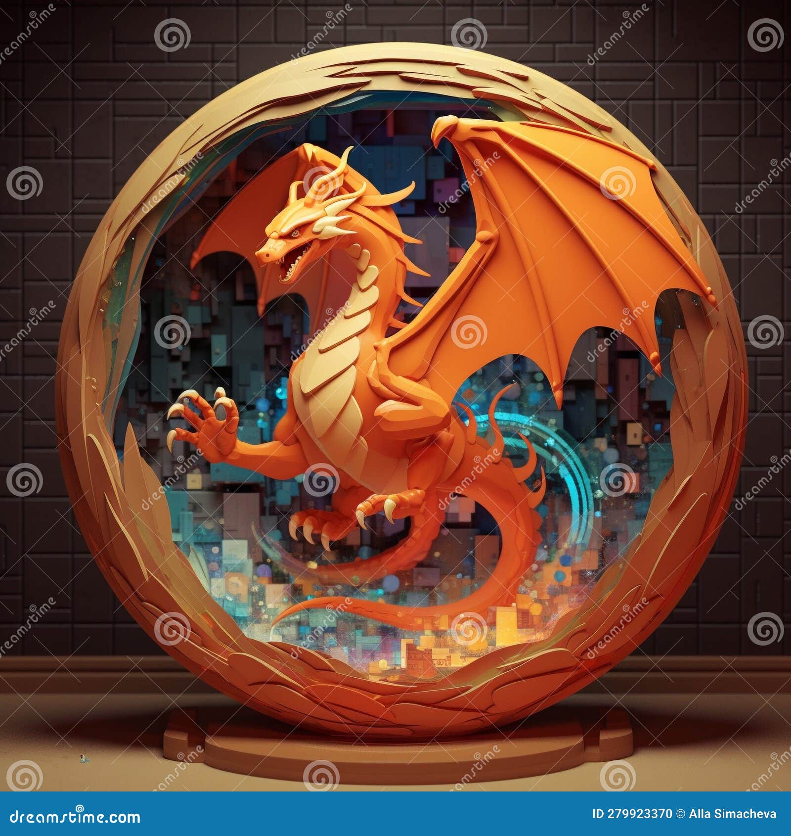 Generative Ai. Charizard Pokemon Illustration Stock Illustration ...