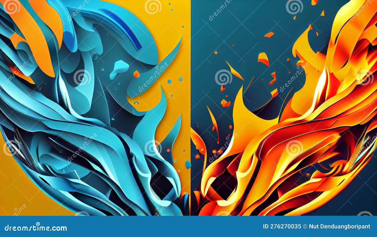 Generative AI, Chroma Clash: Bold Abstract Background with Vibrant Dual ...