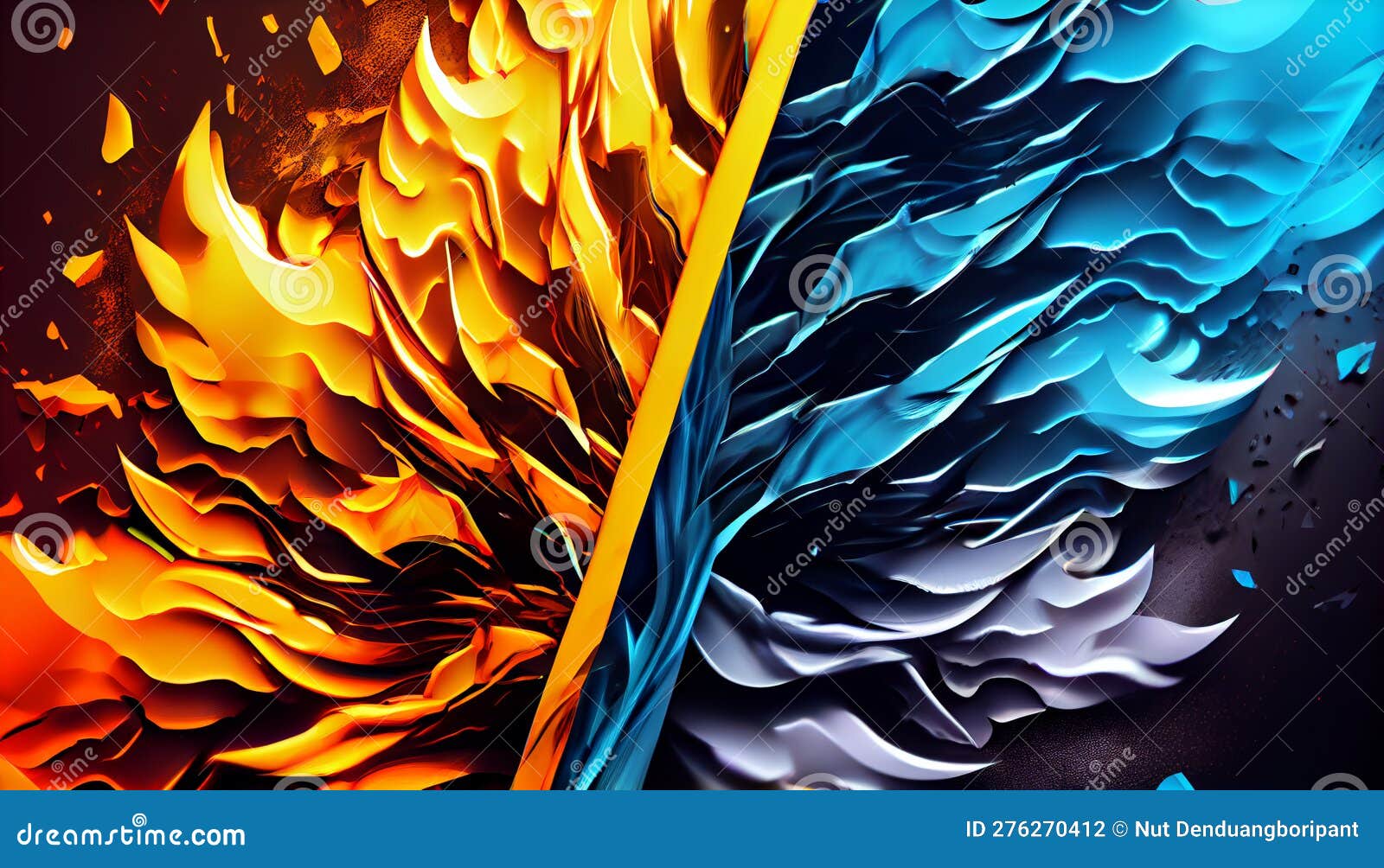 Generative AI, Chroma Clash: Bold Abstract Background with Vibrant Dual ...