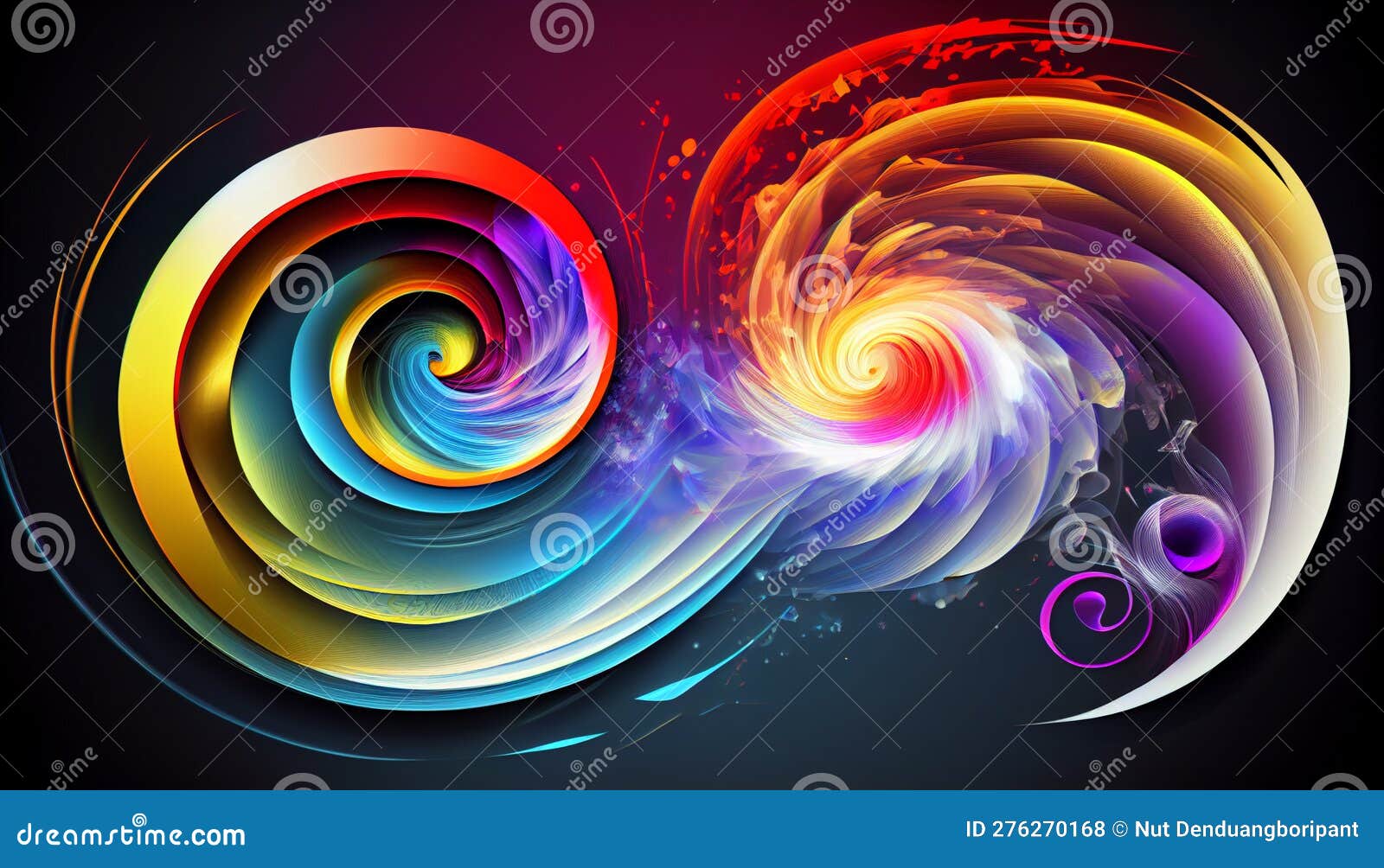 Generative AI, Chromatic Fusion: Abstract Background with Two Lively ...