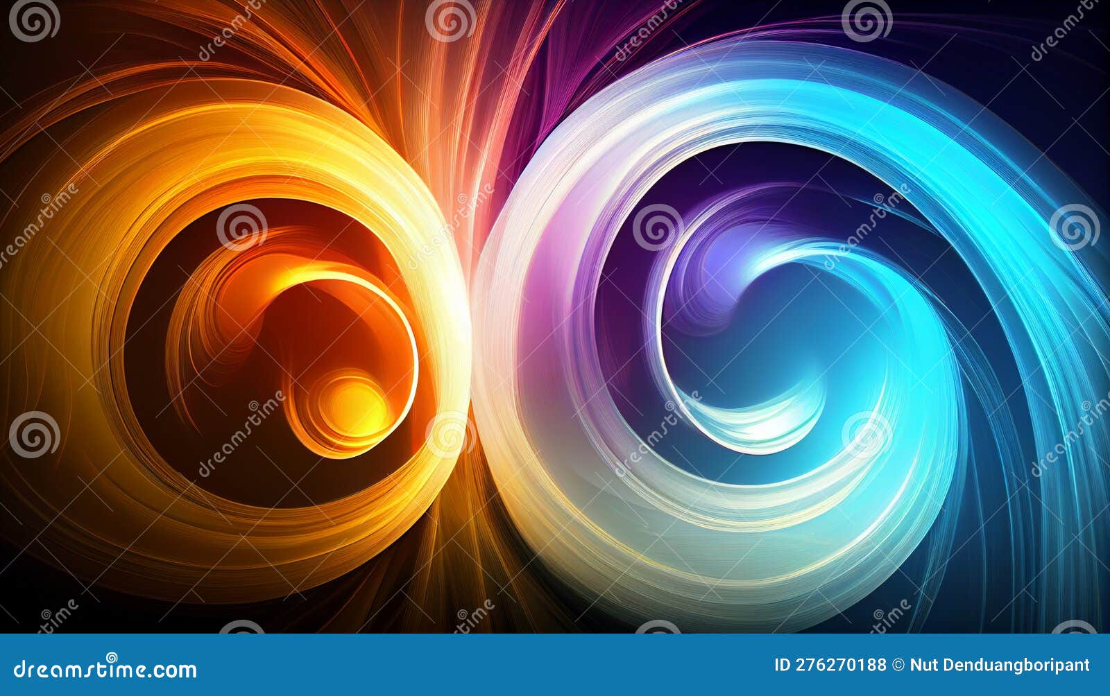 Generative AI, Chromatic Fusion: Abstract Background with Two Lively Colors Stock Illustration ...