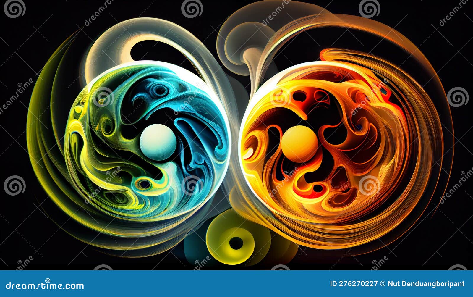 Generative AI, Chromatic Fusion: Abstract Background with Two Lively ...