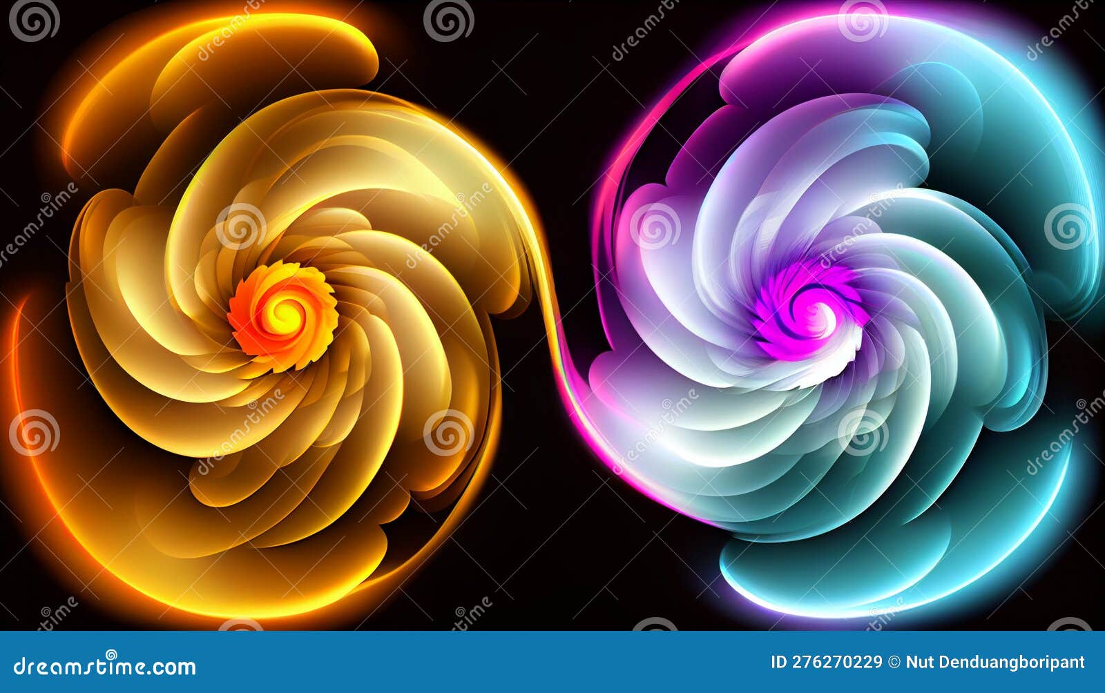 Generative AI, Chromatic Fusion: Abstract Background with Two Lively ...