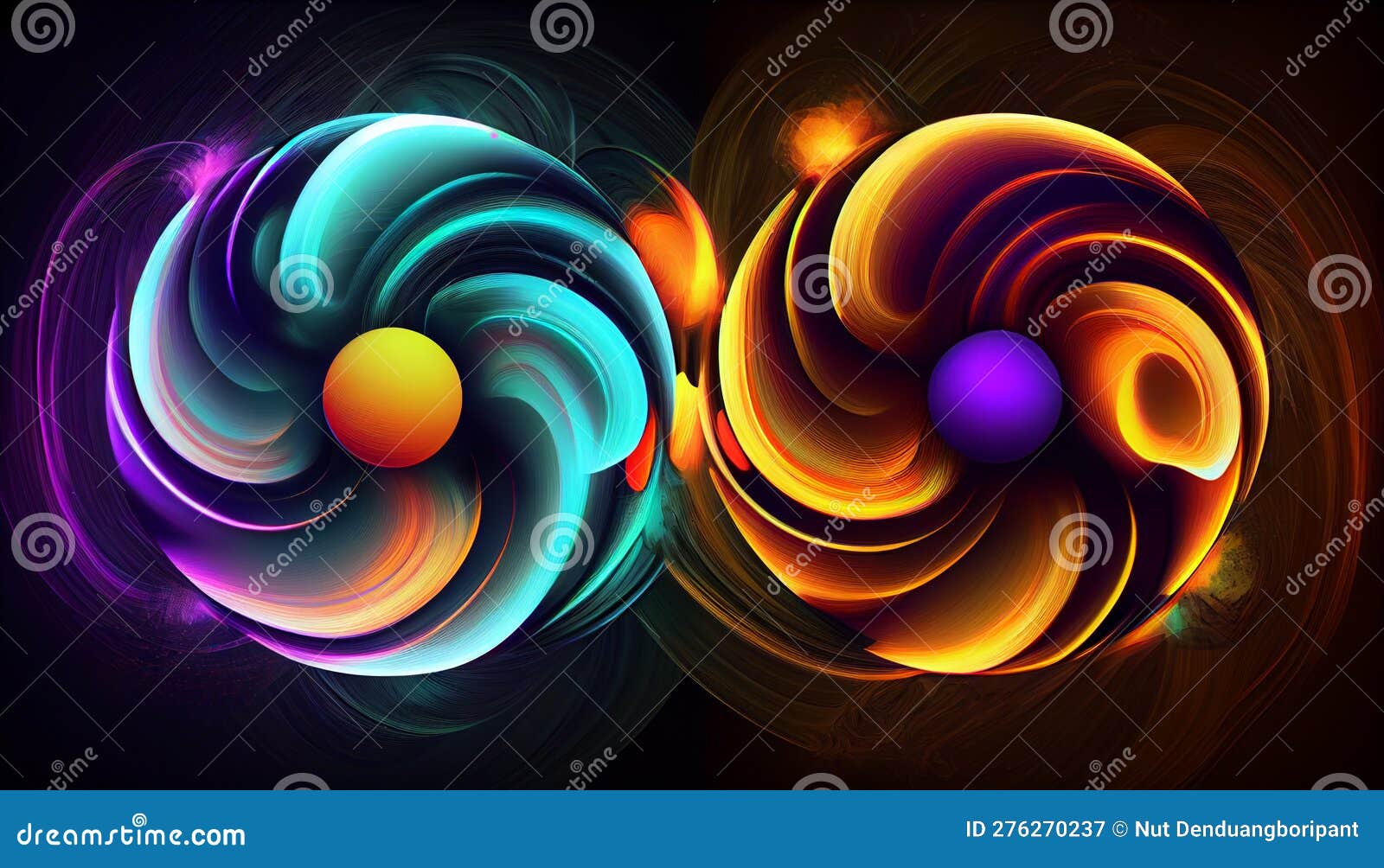 Generative AI, Chromatic Fusion: Abstract Background with Two Lively ...