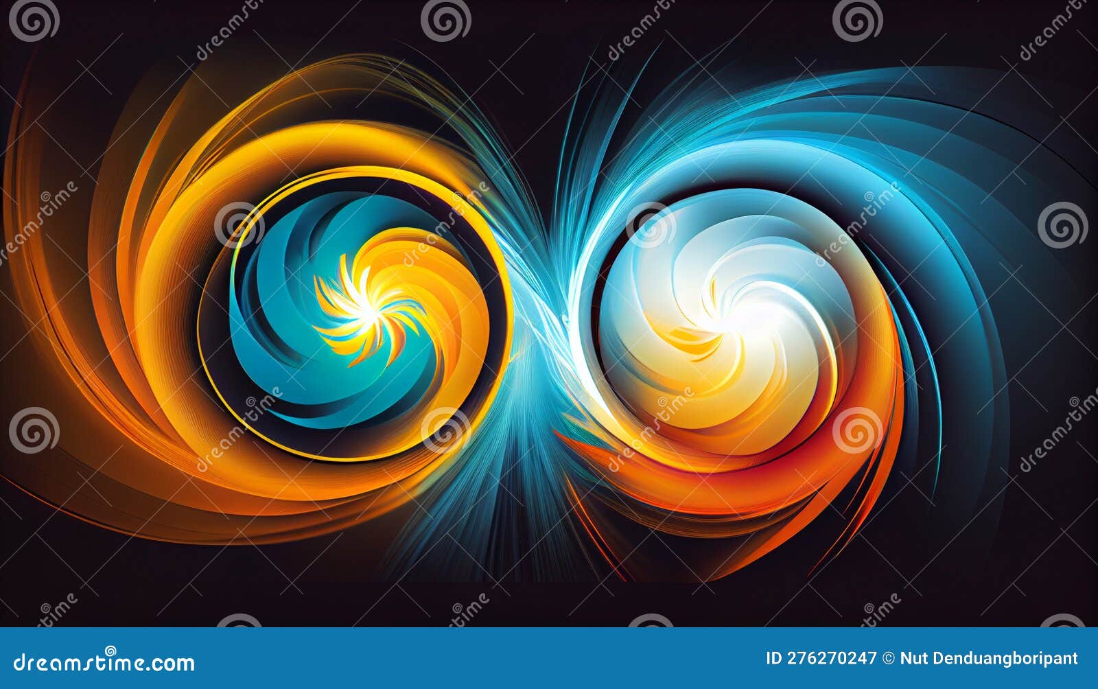 Generative AI, Chromatic Fusion: Abstract Background with Two Lively ...