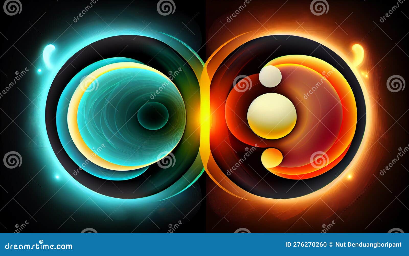 Generative AI, Chromatic Fusion: Abstract Background with Two Lively ...