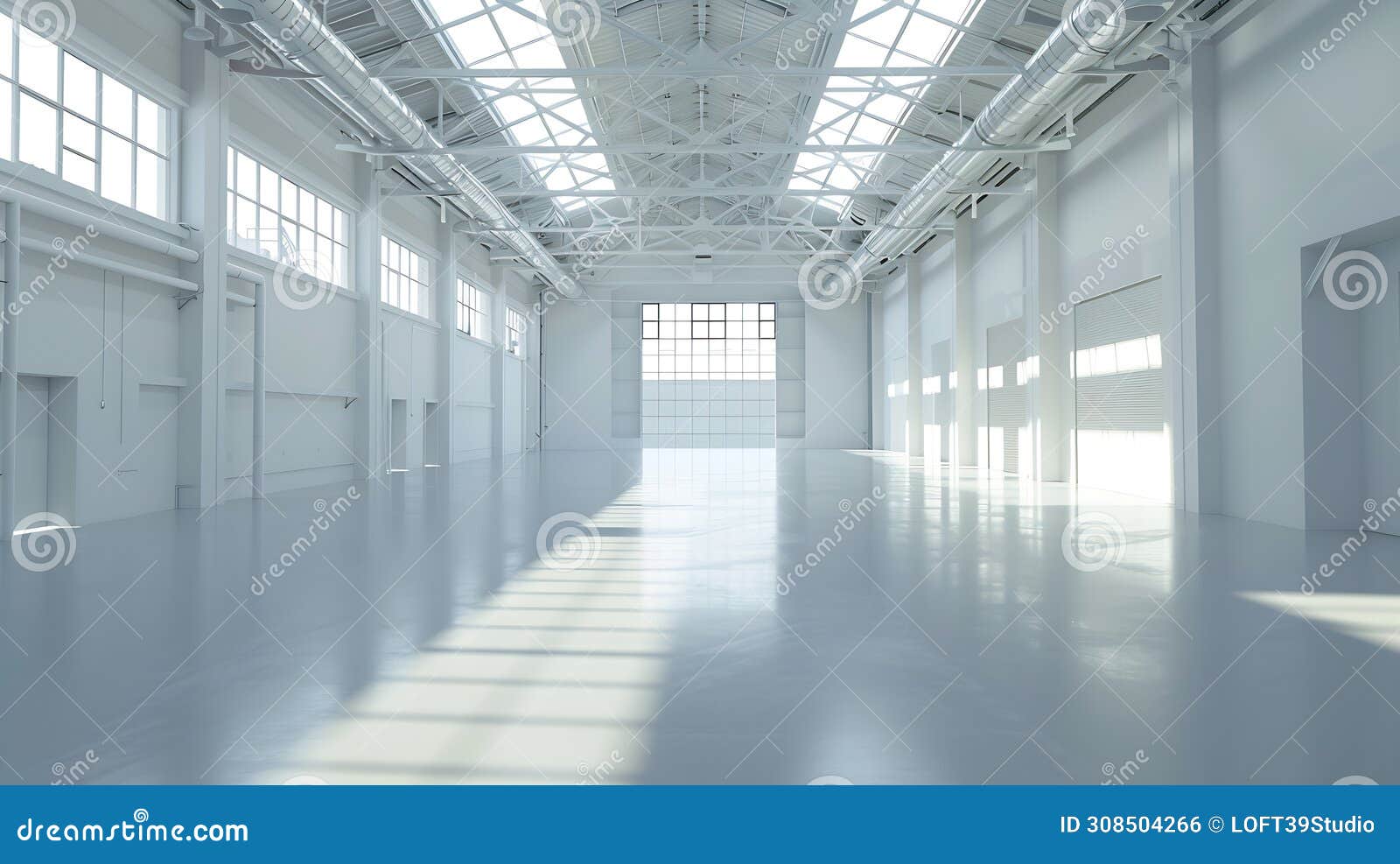 Generative AI Clean White Empty Warehouse 3D Rendering Business Concept ...