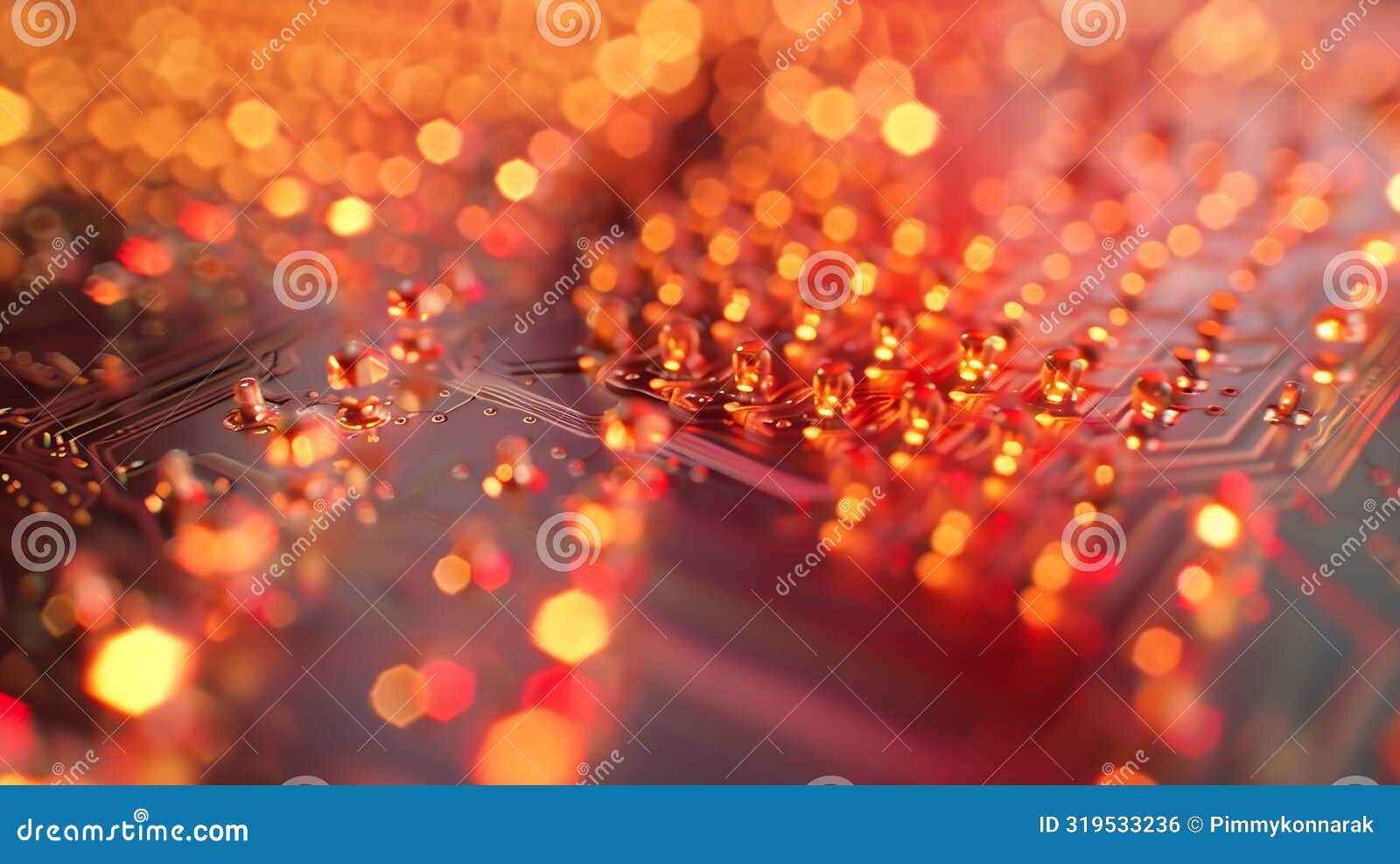 Generative AI Close Up of BGA Ball Grid Array Technology Footprint on ...