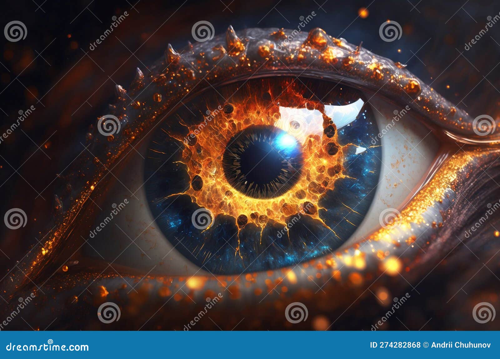Generative AI Close Up of Cosmic Eye Stock Illustration - Illustration ...