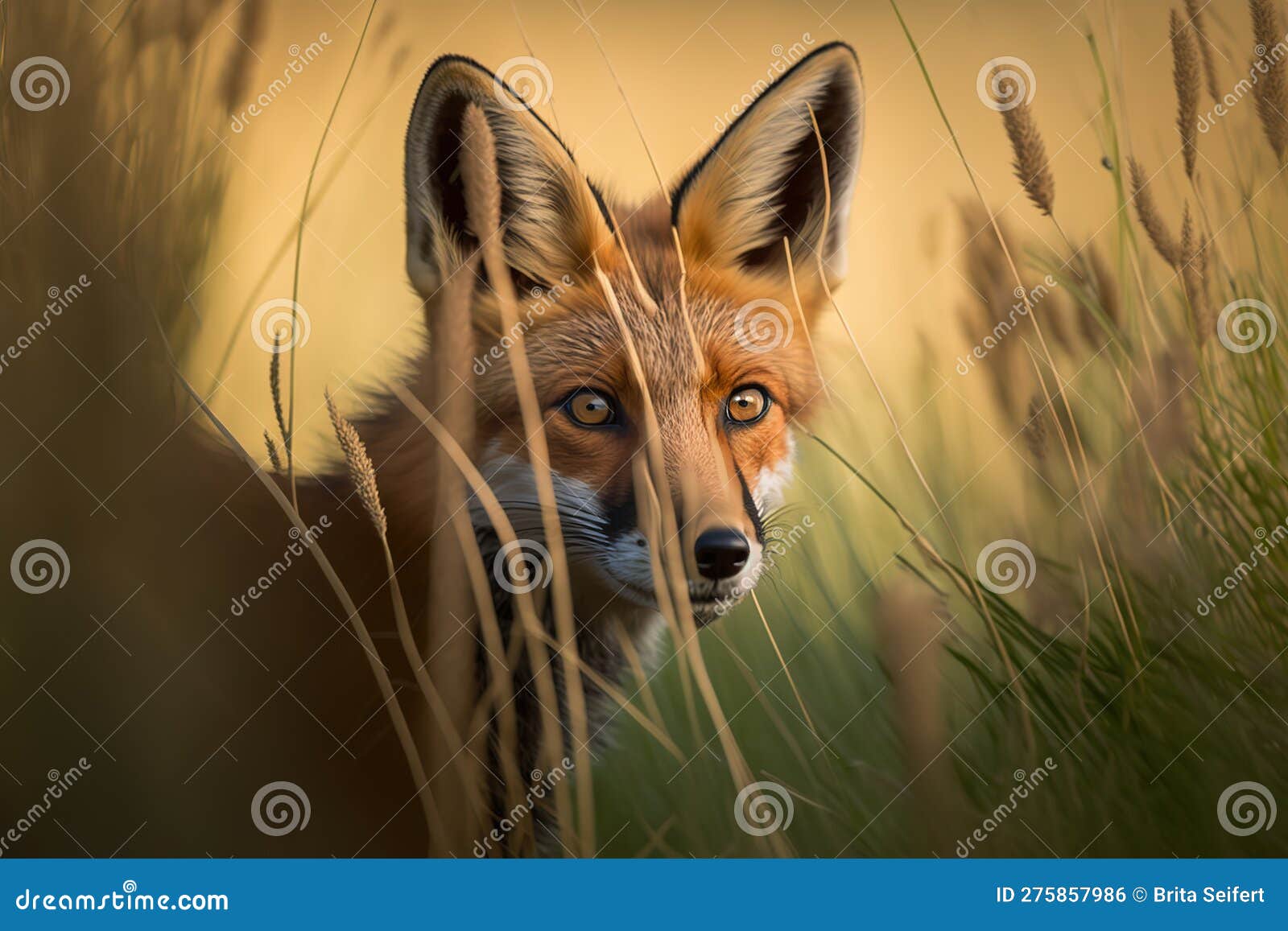 Red Fox Cub In Meadow, Vulpes Vulpes, Small Young Cub In Forest Royalty ...