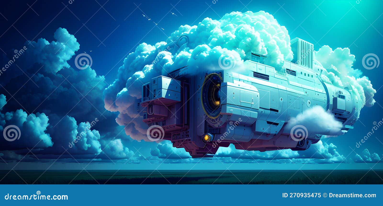 Illustration Concept of Cloud Computing Service Future Data Storage ...